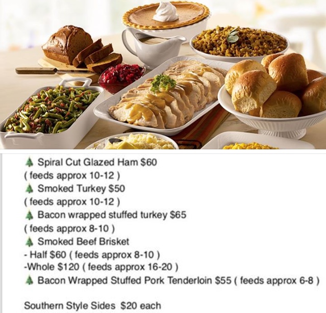 Holiday Dinner Menu | Redneck BarBQ
